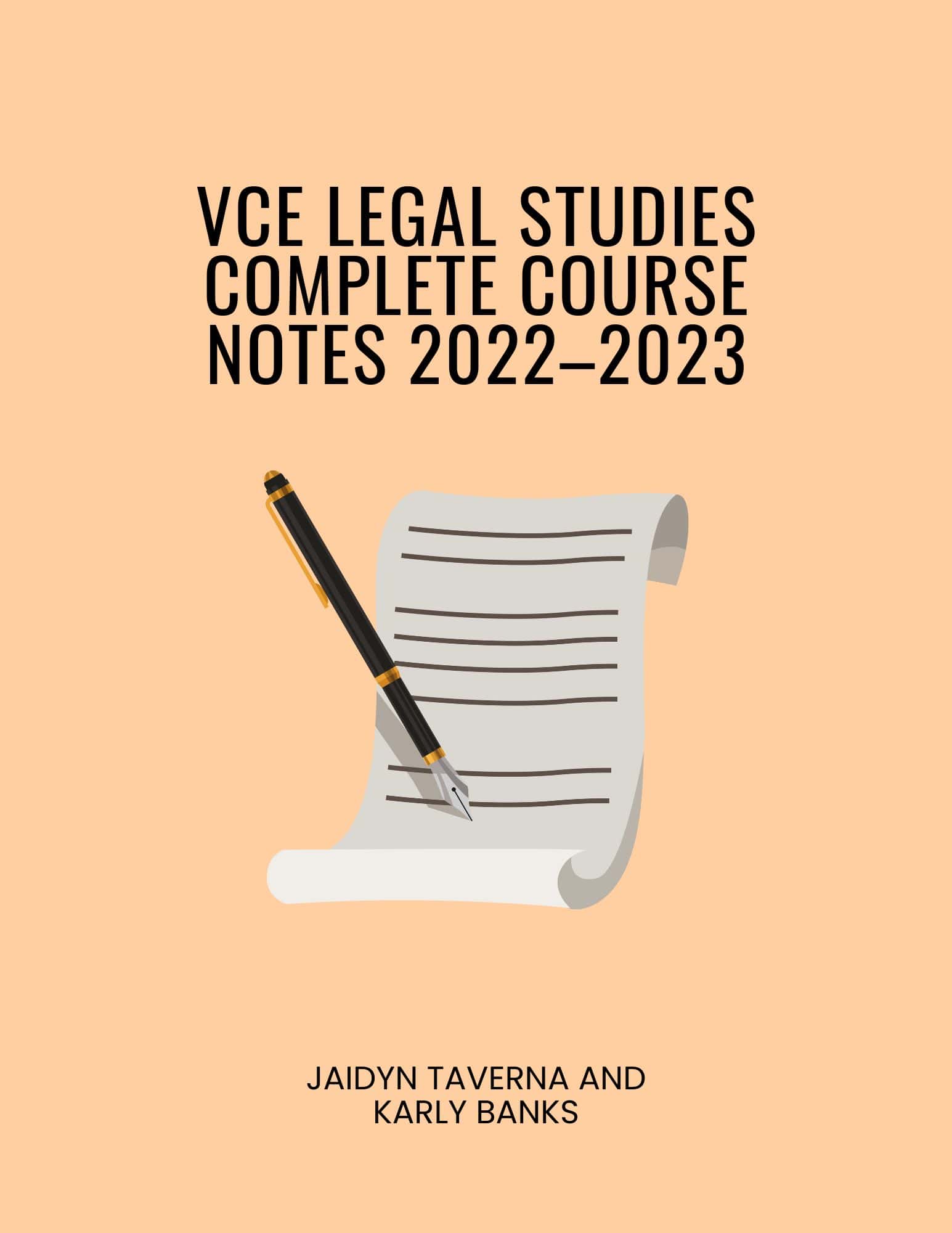 VCE Legal Studies Complete Course Notes 2022–2023 | Komersyo
